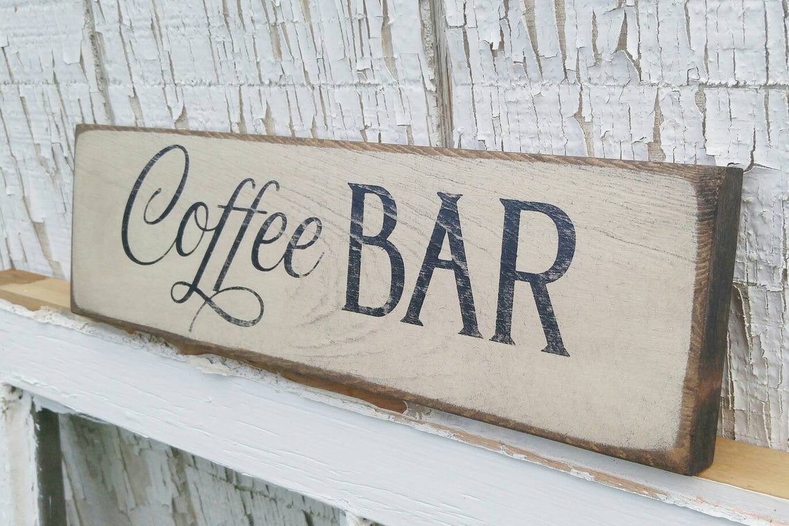 Small Coffee Bar Sign Fancy Coffee Bar Wall Decor Rustic - Etsy