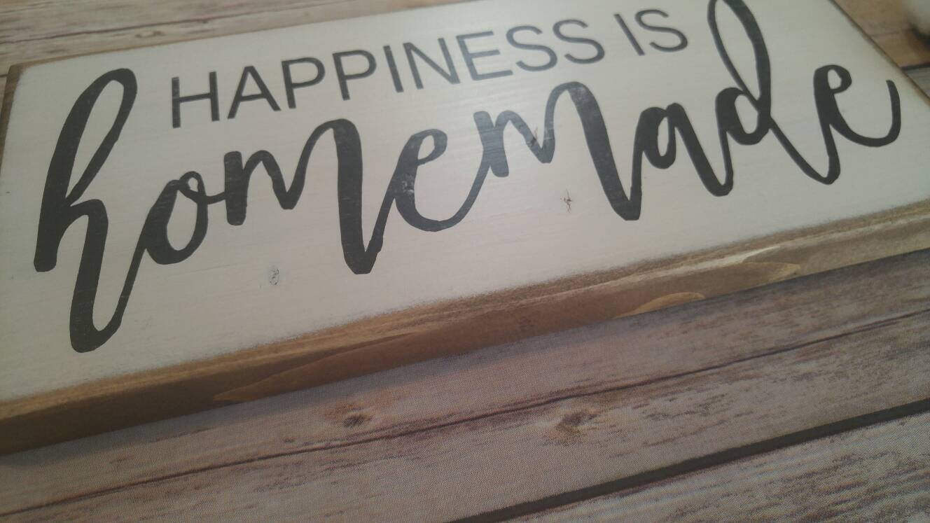 Happiness is Homemade Sign, Rustic Kitchen Wall Sign, Happy Home Sign ...