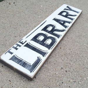 The Library Wood Sign, Library Wall Decor, Book Lover Gifts, Bookworm ...