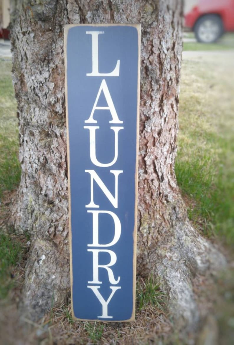 Vertical Laundry Room Sign, Rustic Laundry Room Decor, Farmhouse Wall ...