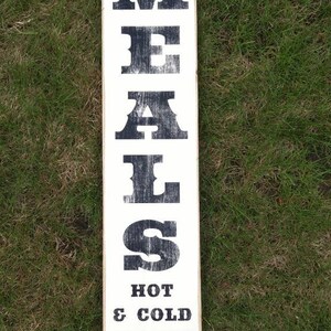Meals Hot and Cold Served Sign, Primitive Kitchen Decor, Vertical ...