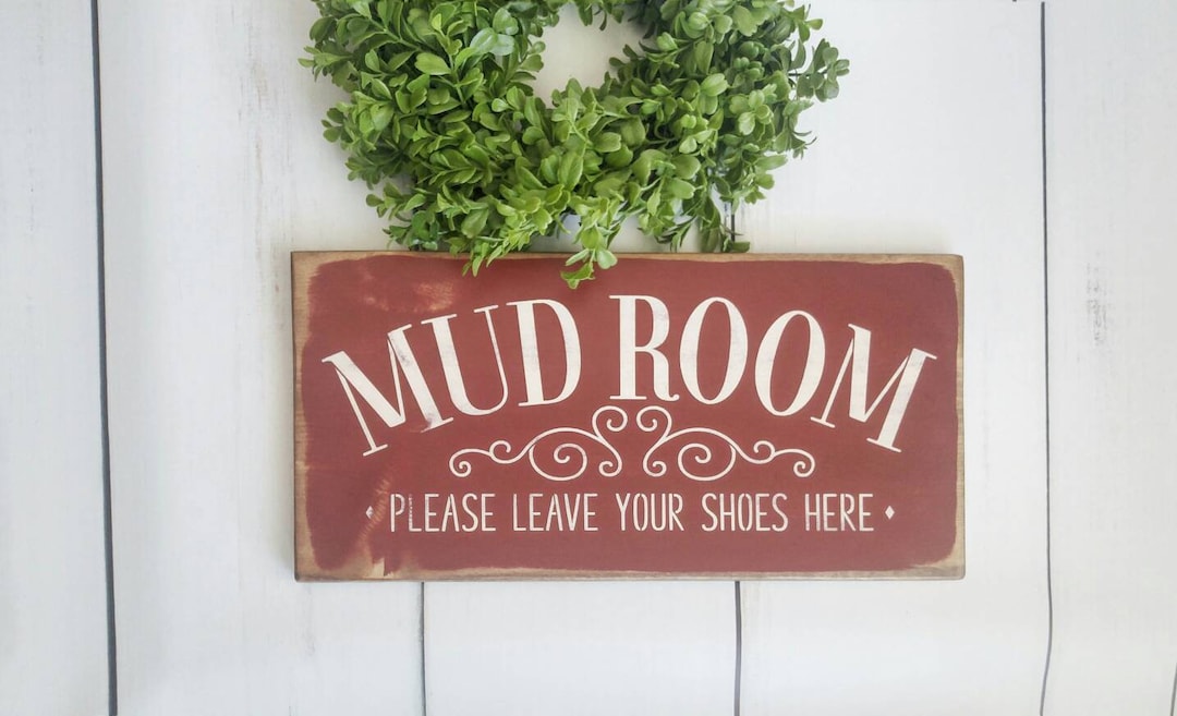Mudroom Sign, Rustic Farmhouse Wall Decor, Front Door Wooden Signs ...