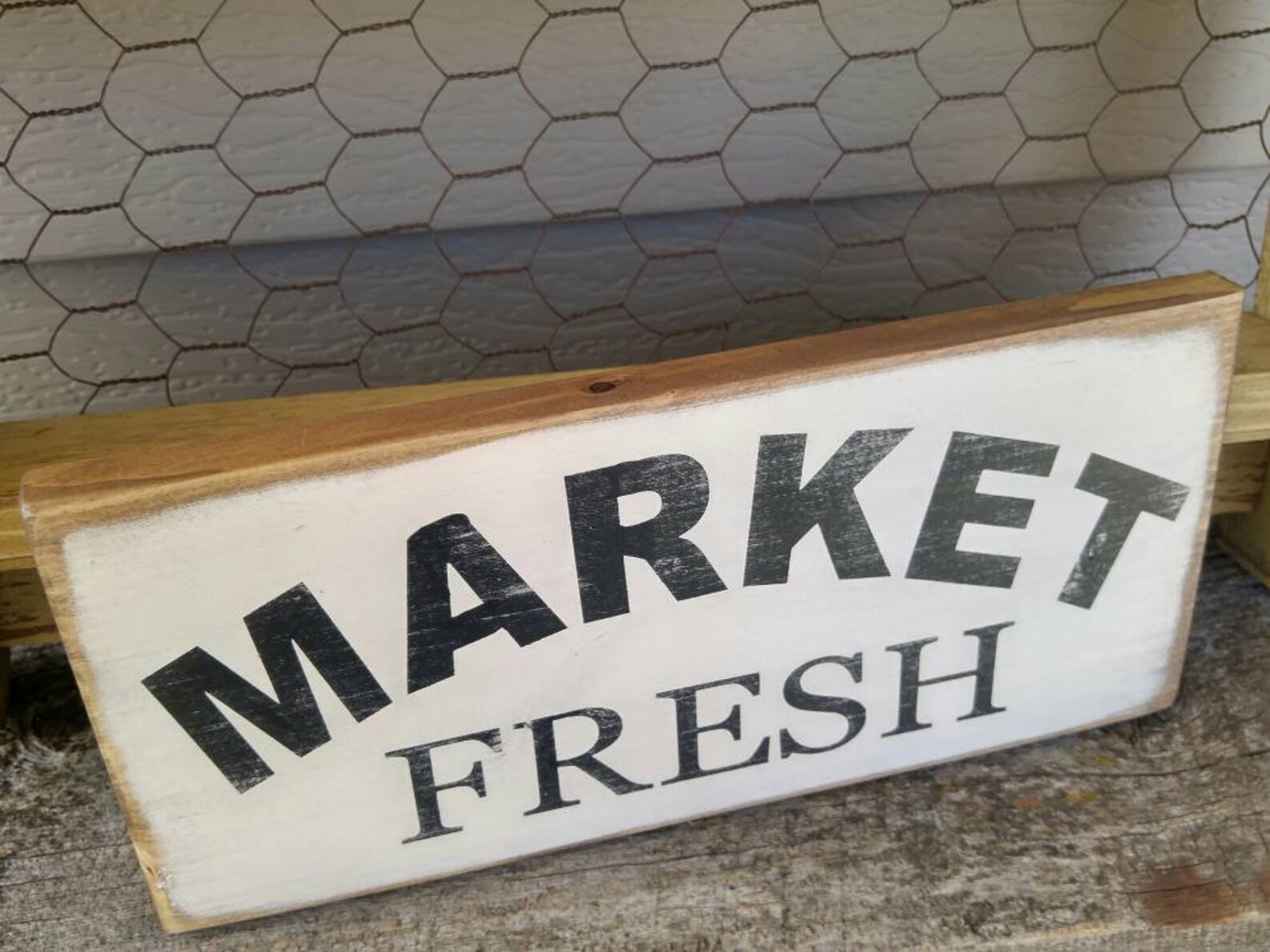 Market Fresh Sign Fresh Produce Wood Sign Rustic Kitchen | Etsy