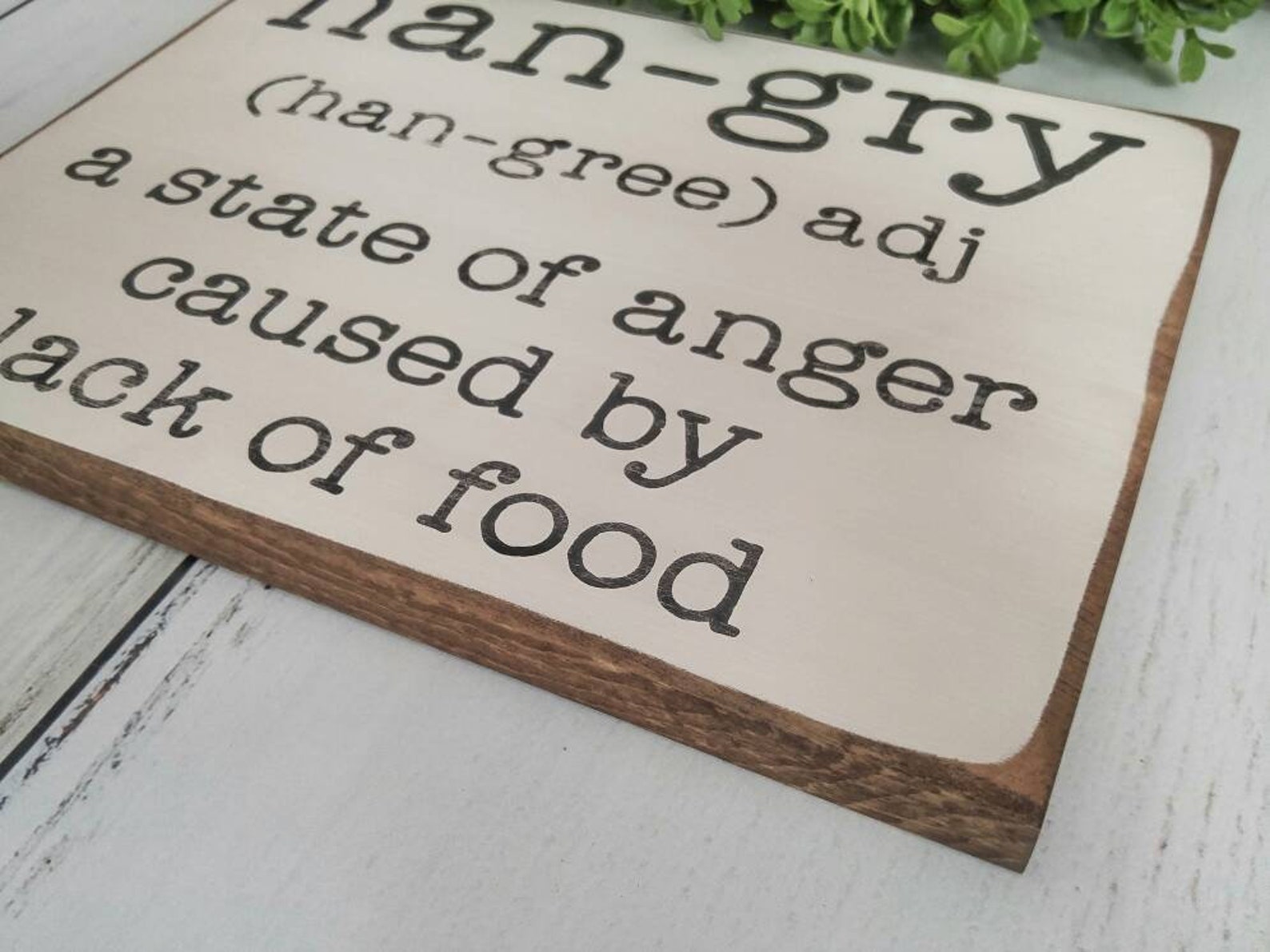 Hangry Sign Farmhouse Kitchen Wall Decor Han-gry Definition | Etsy
