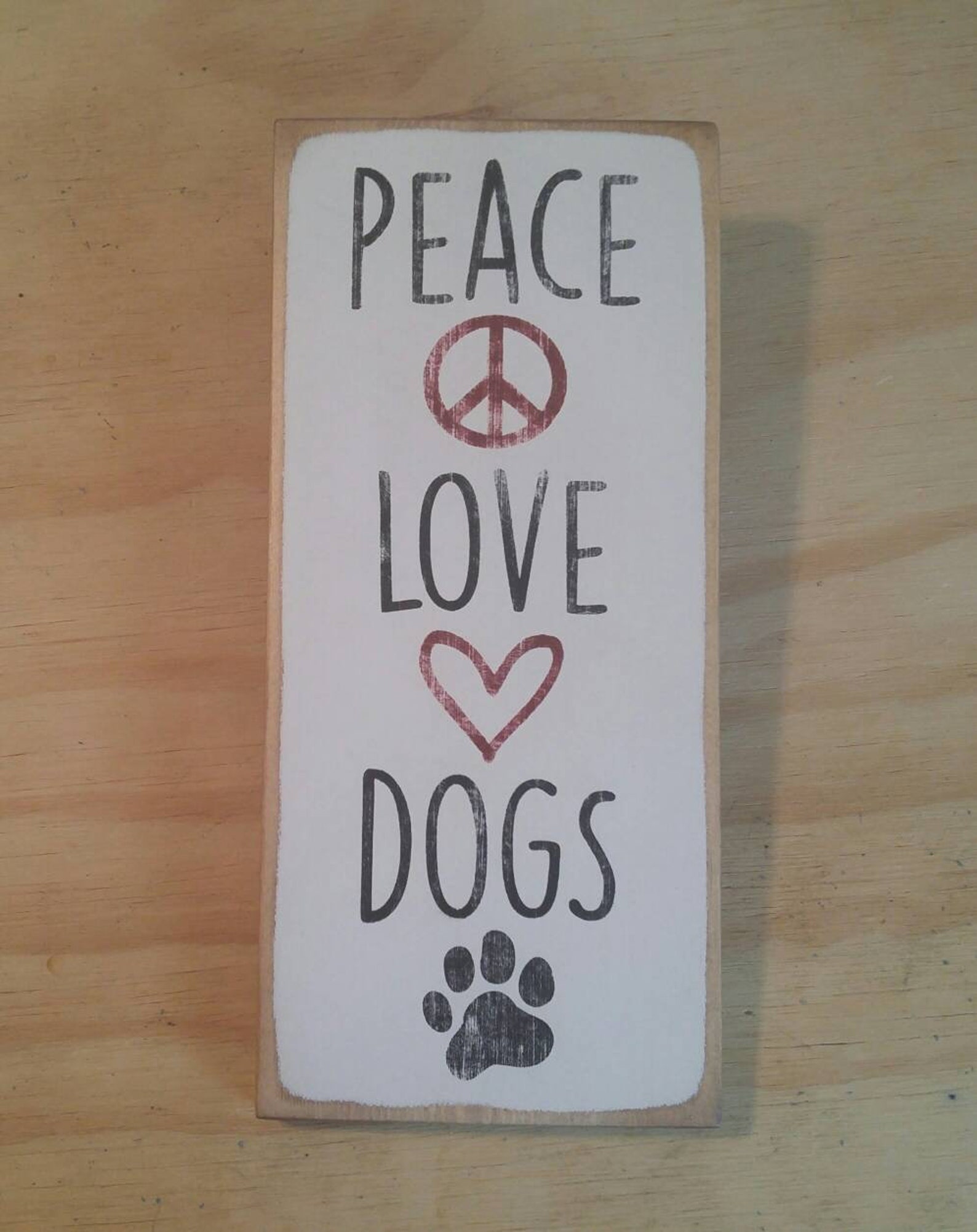 Peace Love Dogs Sign Dog Lover Gifts Hippie Boho Pet Wall - Etsy