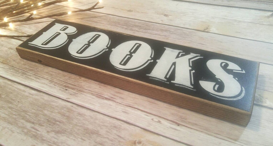 Mini BOOKS Sign Bookworm Gift Bookshelf Decor Home Library - Etsy
