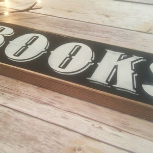Mini BOOKS Sign, Bookworm Gift, Bookshelf Decor, Home Library Decor ...