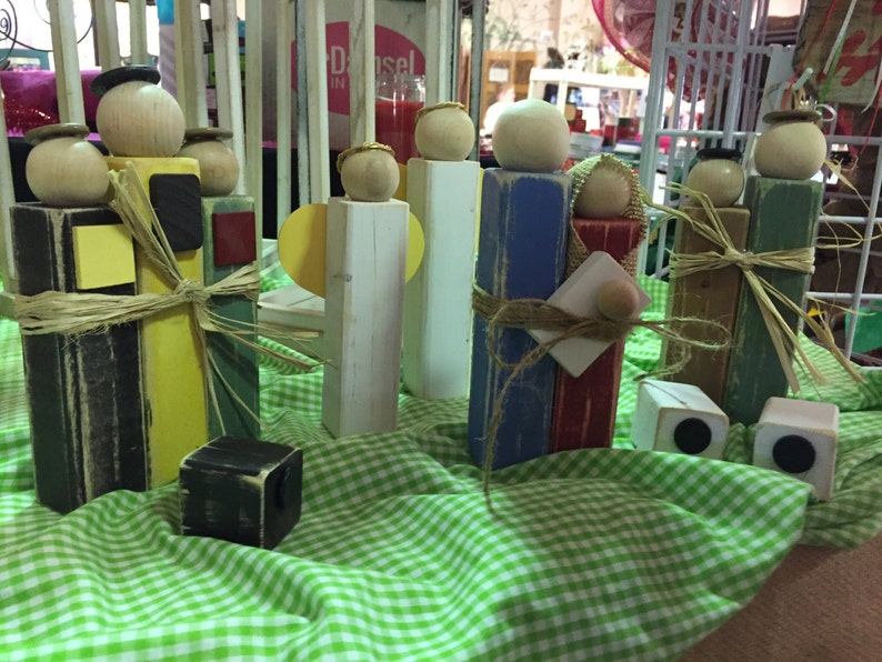 Wood Block Nativity Scene - Etsy