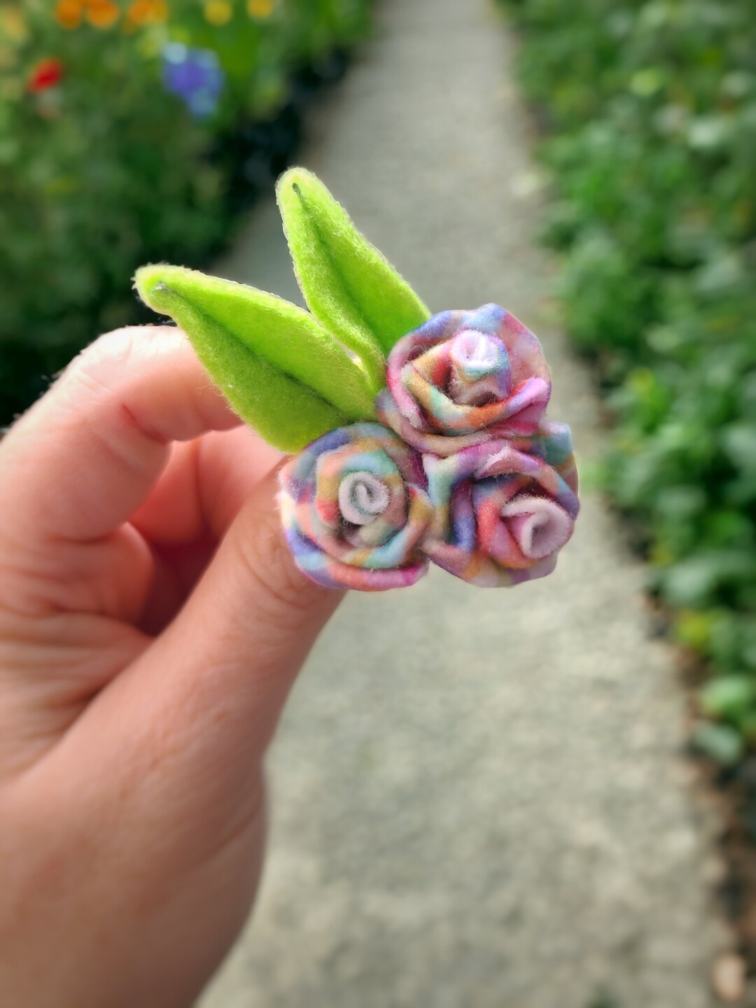 Handmade Felt Pastel Plaid Roses Brooch/pin Trio - Etsy
