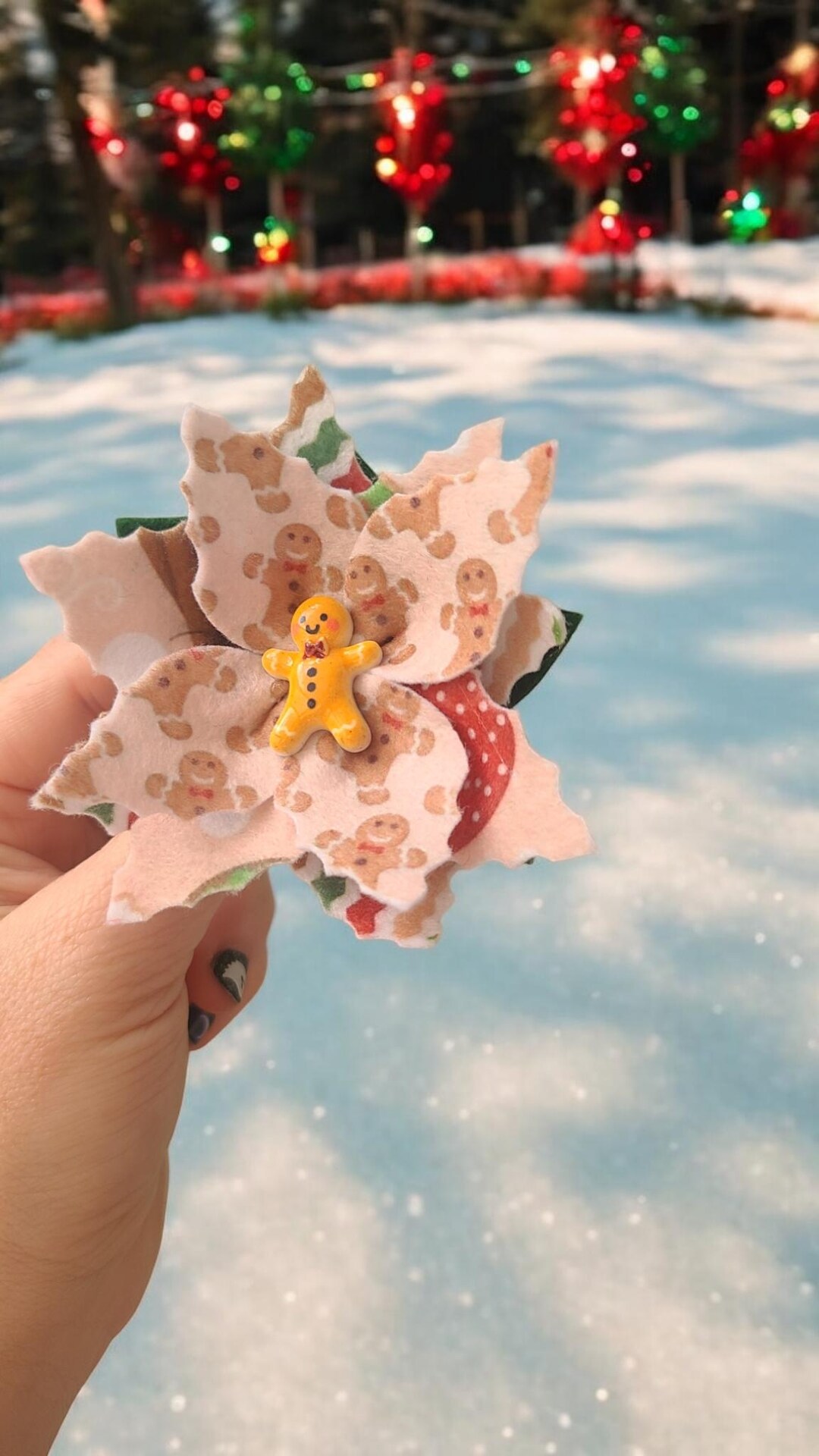 Gingerbread Man Poinsettia Felt Pin Trio, Christmas Pins/brooches - Etsy