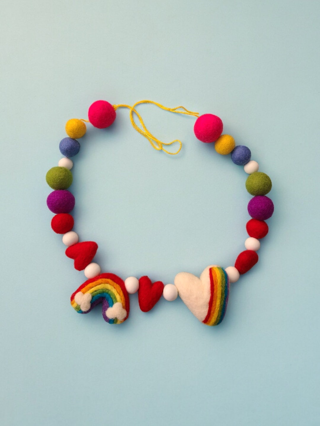 Pride Felt Garland, Love is Love, Rainbow & Hearts - Etsy