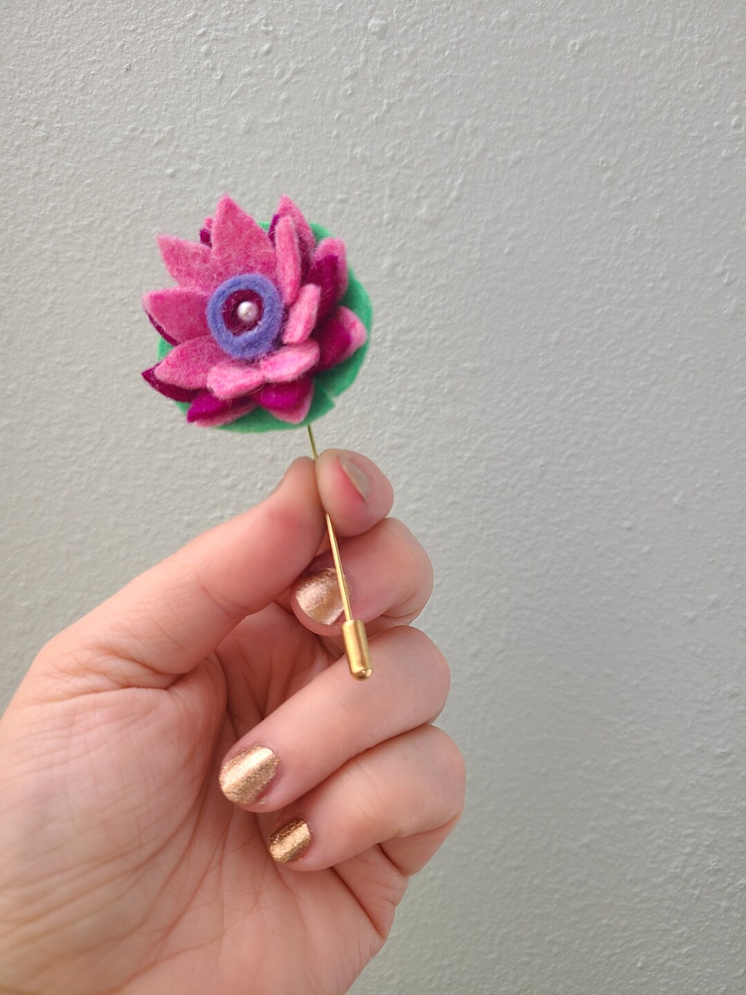 Felt Lotus Flower Brooch/ Lapel Pin, Handmade Water Lily - Etsy