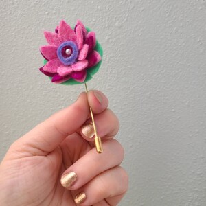 Felt Lotus Flower Brooch/ Lapel Pin, Handmade Water Lily - Etsy