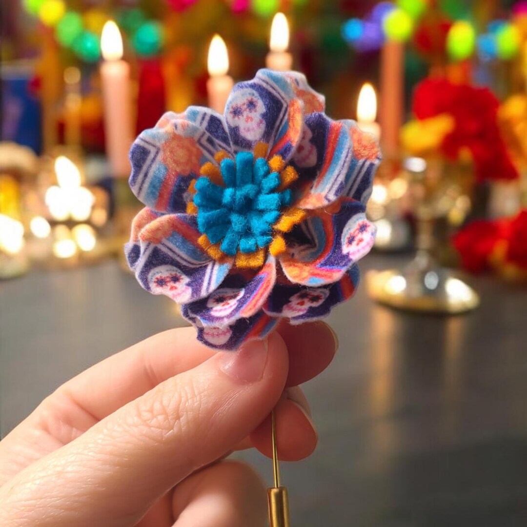 Dia De Los Muertos Felt Stick Lapel Pin - Etsy