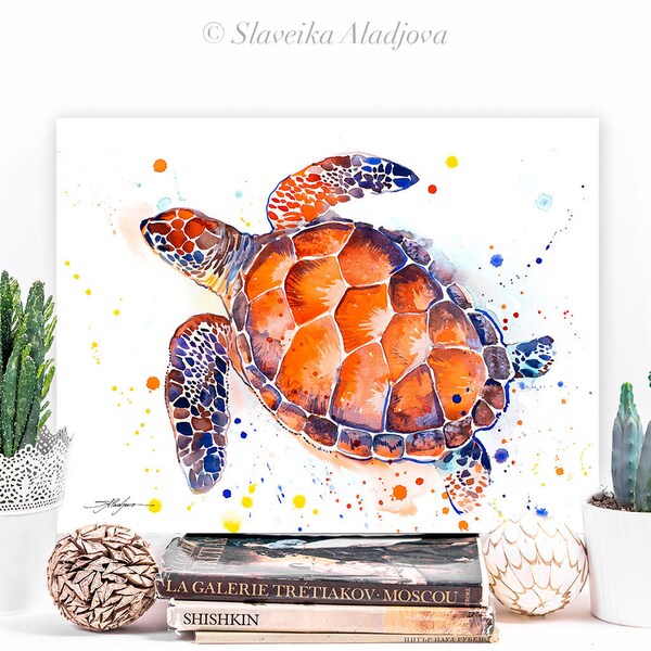 Hawksbill Turtle Art - Etsy