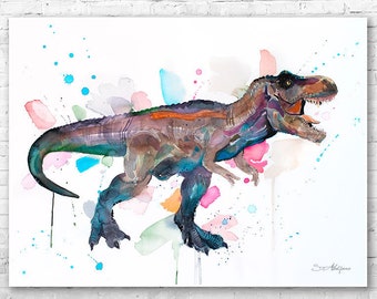 T rex painting | Etsy