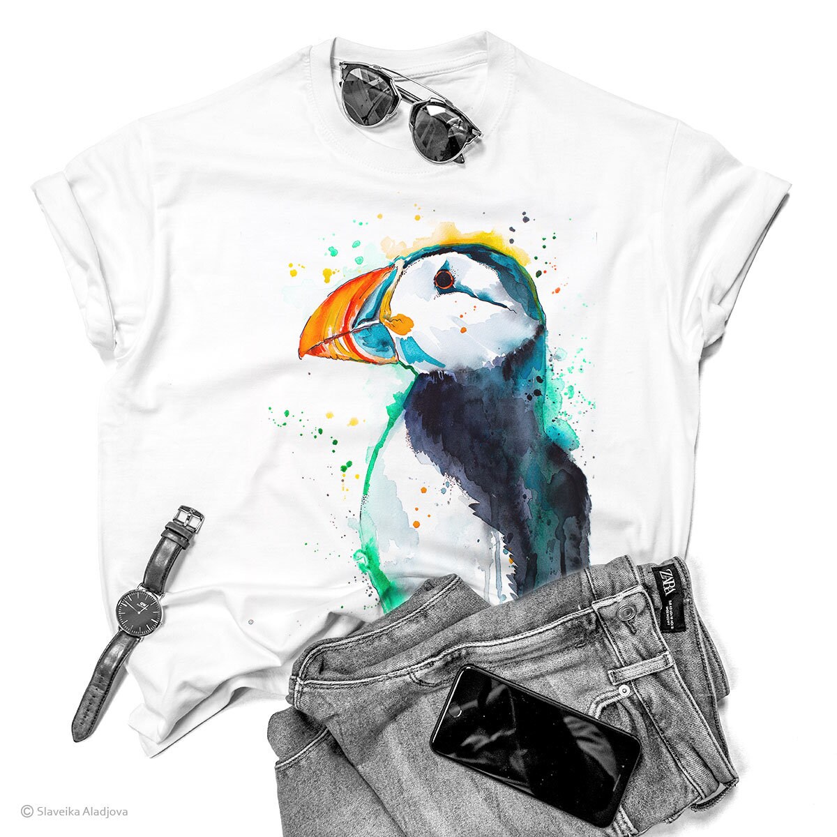 Atlantic Puffin T-shirt, Unisex T-shirt, Ring Spun Cotton 100% ...