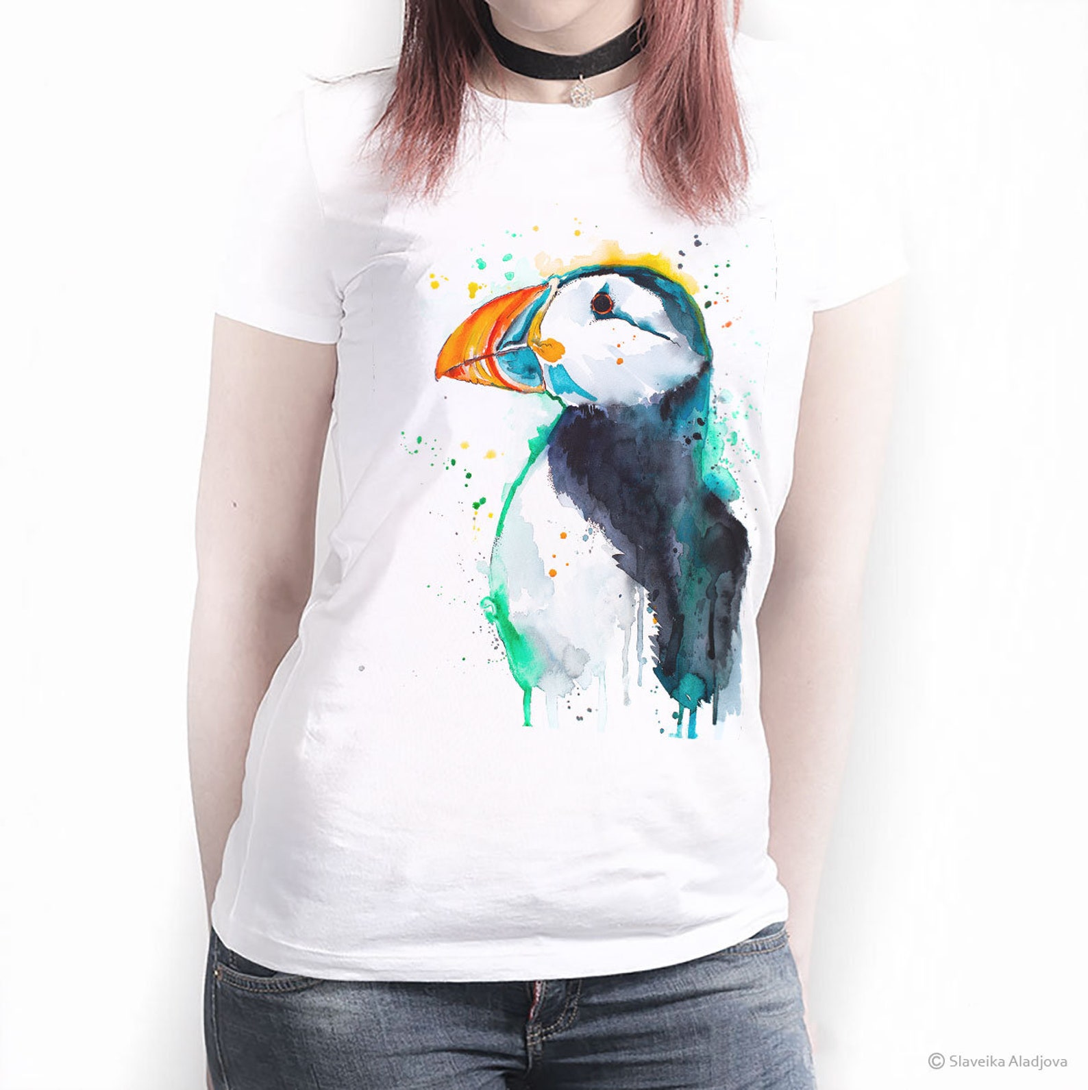 Atlantic puffin T-shirt Unisex T-shirt ring spun Cotton | Etsy