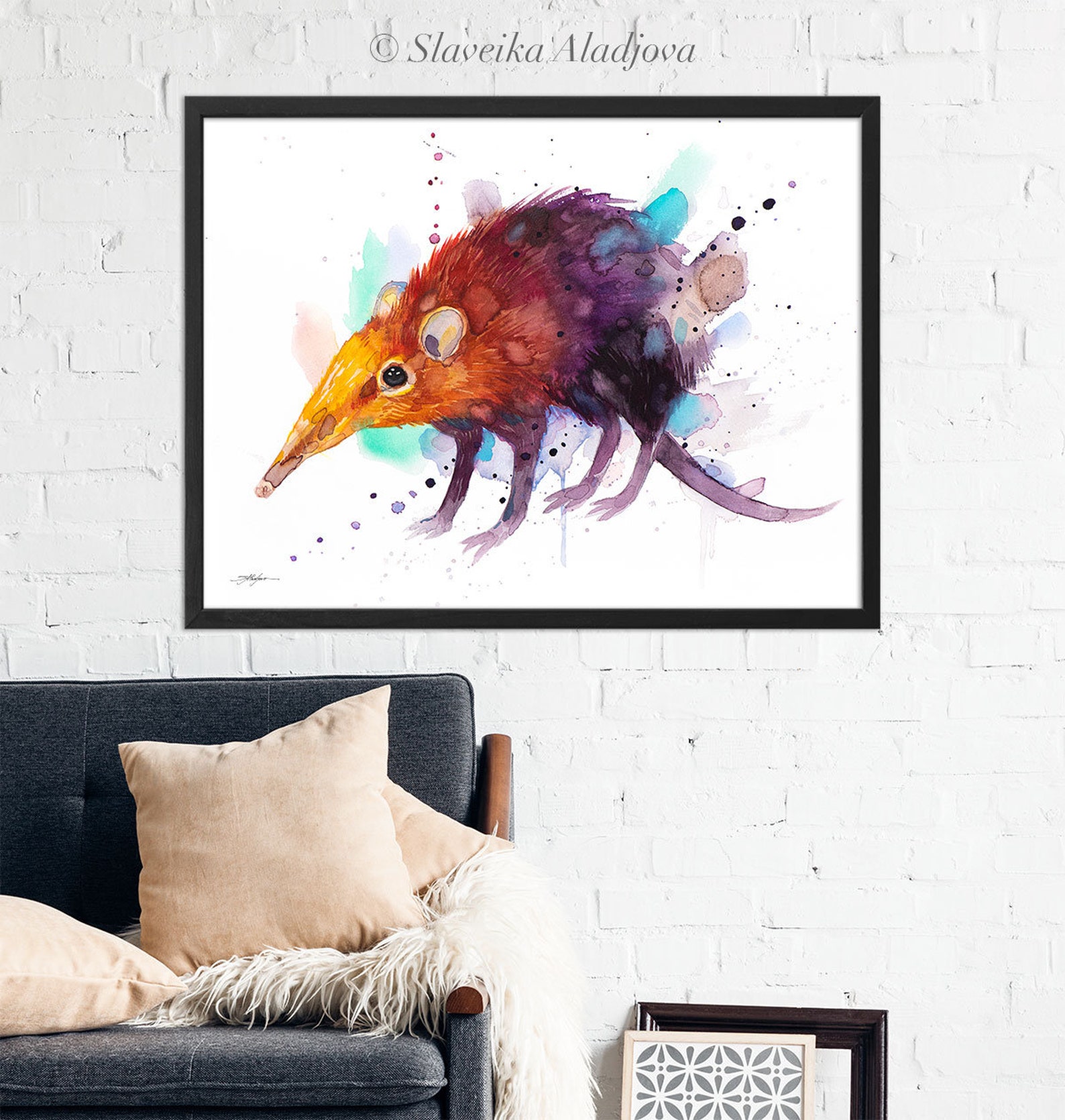 Golden-rumped Elephant Shrew Limited Edition Watercolor Art Print by ...