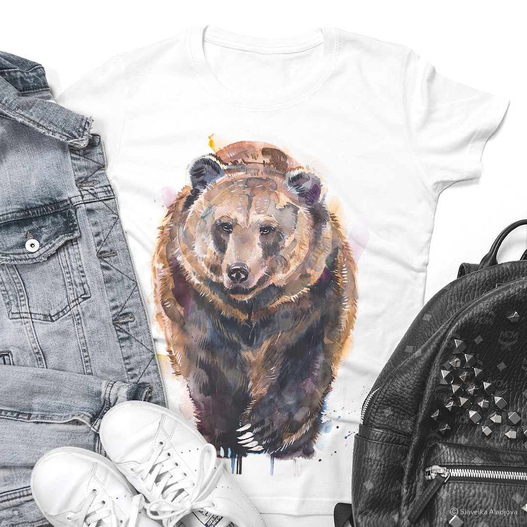 Brown Bear T-shirt - Cute Animal Graphic Tee for Nature Lovers, Cute ...
