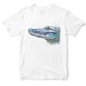 Alligator Watercolor Art T-shirt | Unique Alligator Art Tee | Unisex ...