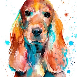 English Cocker Spaniel Watercolor Painting Print by Slaveika Aladjova ...