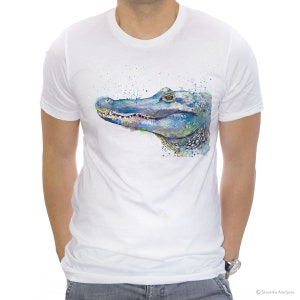 Alligator Watercolor Art T-shirt | Unique Alligator Art Tee | Unisex ...