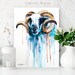 Blue Sheep Limited Edition Watercolor Art Print By Slaveika Aladjova