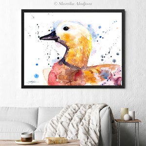 Ruddy Shelduck Duck Watercolor Painting Print by Slaveika Aladjova, Art ...