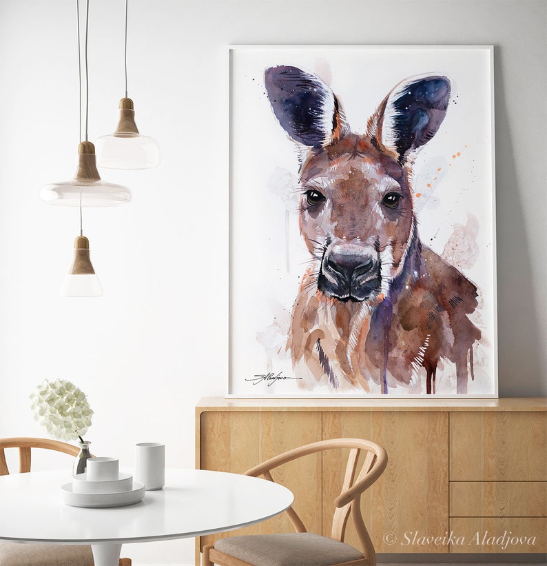 Red Kangaroo Limited Edition Watercolor Art Print by Slaveika Aladjova ...