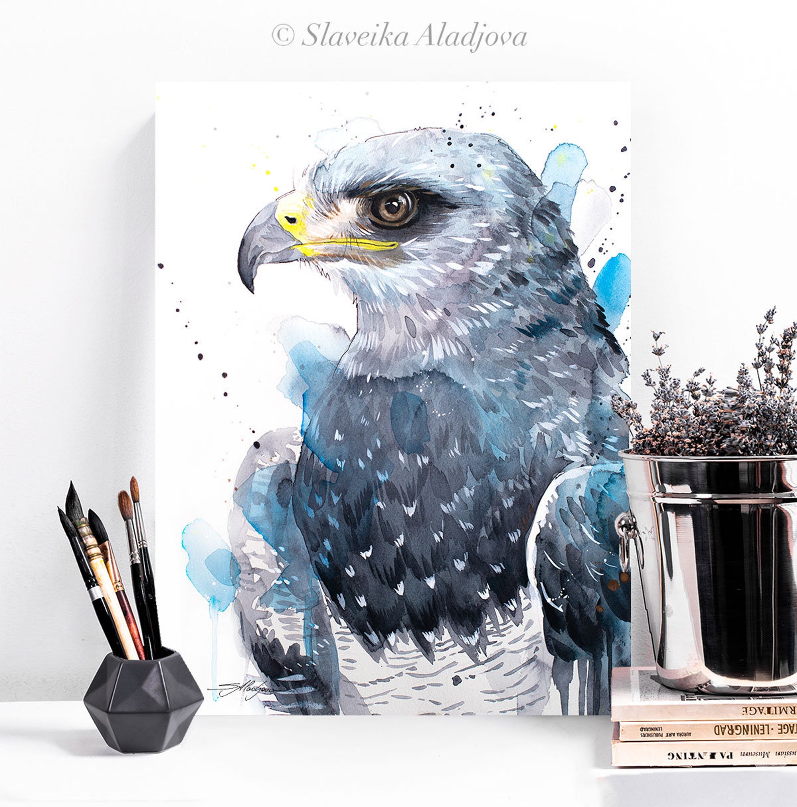 Black-chested Buzzard-eagle Watercolor Painting Print by | Etsy