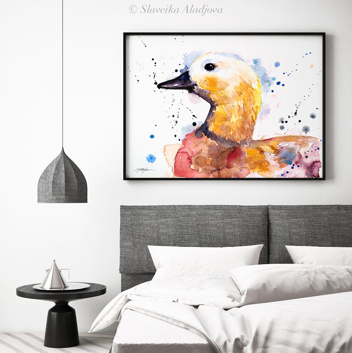 Ruddy Shelduck Duck Watercolor Painting Print by Slaveika Aladjova, Art ...