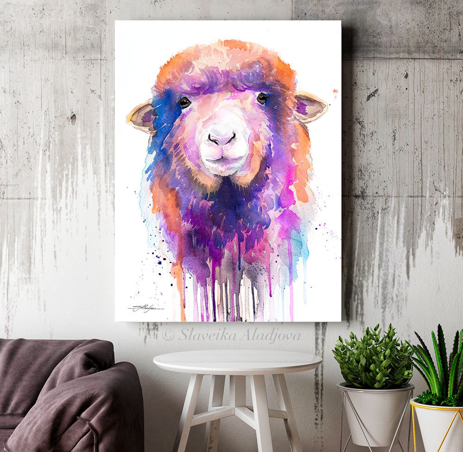Colorful Sheep Limited Edition Watercolor Art Print by Slaveika ...