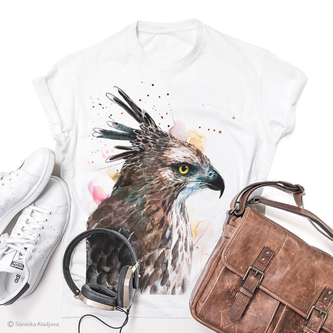 Changeable Hawk Eagle T-shirt, Watercolor Bird Art Print, Graphic Tees ...