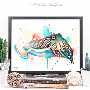 Common Cuttlefish Limited Edition Watercolor Art Print by Slaveika ...