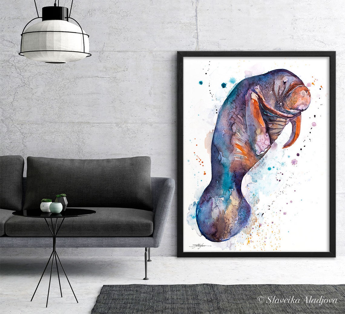 Manatee Limited Edition Watercolor Art Print by Slaveika Aladjova ...