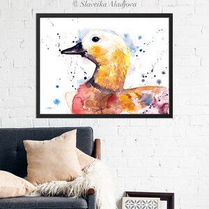 Ruddy Shelduck Duck Watercolor Painting Print by Slaveika Aladjova, Art ...