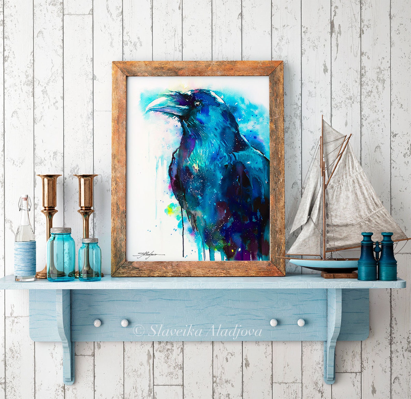 Raven Watercolor Painting Print by Slaveika Aladjova Art - Etsy