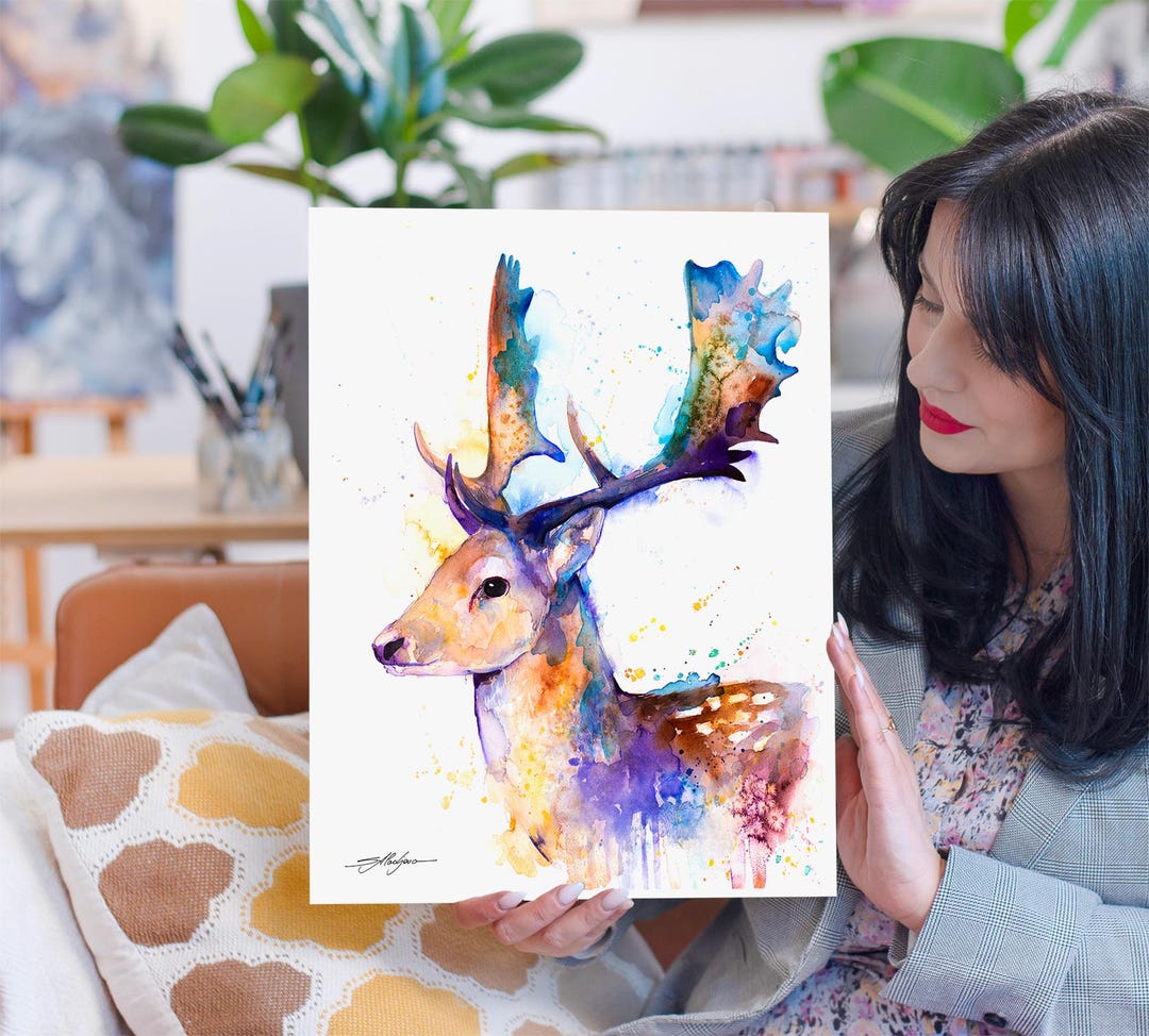 Fallow Deer Limited Edition Watercolor Art Print by Slaveika Aladjova ...
