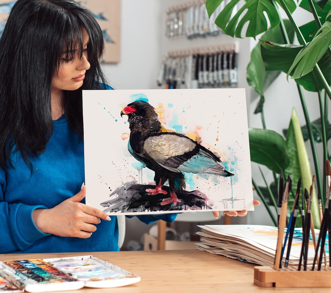 Bateleur Eagle Watercolor Painting Print by Slaveika Aladjova,art ...