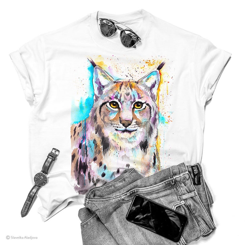 Eurasian Lynx T-shirt Unisex T-shirt Ring Spun Cotton 100% | Etsy