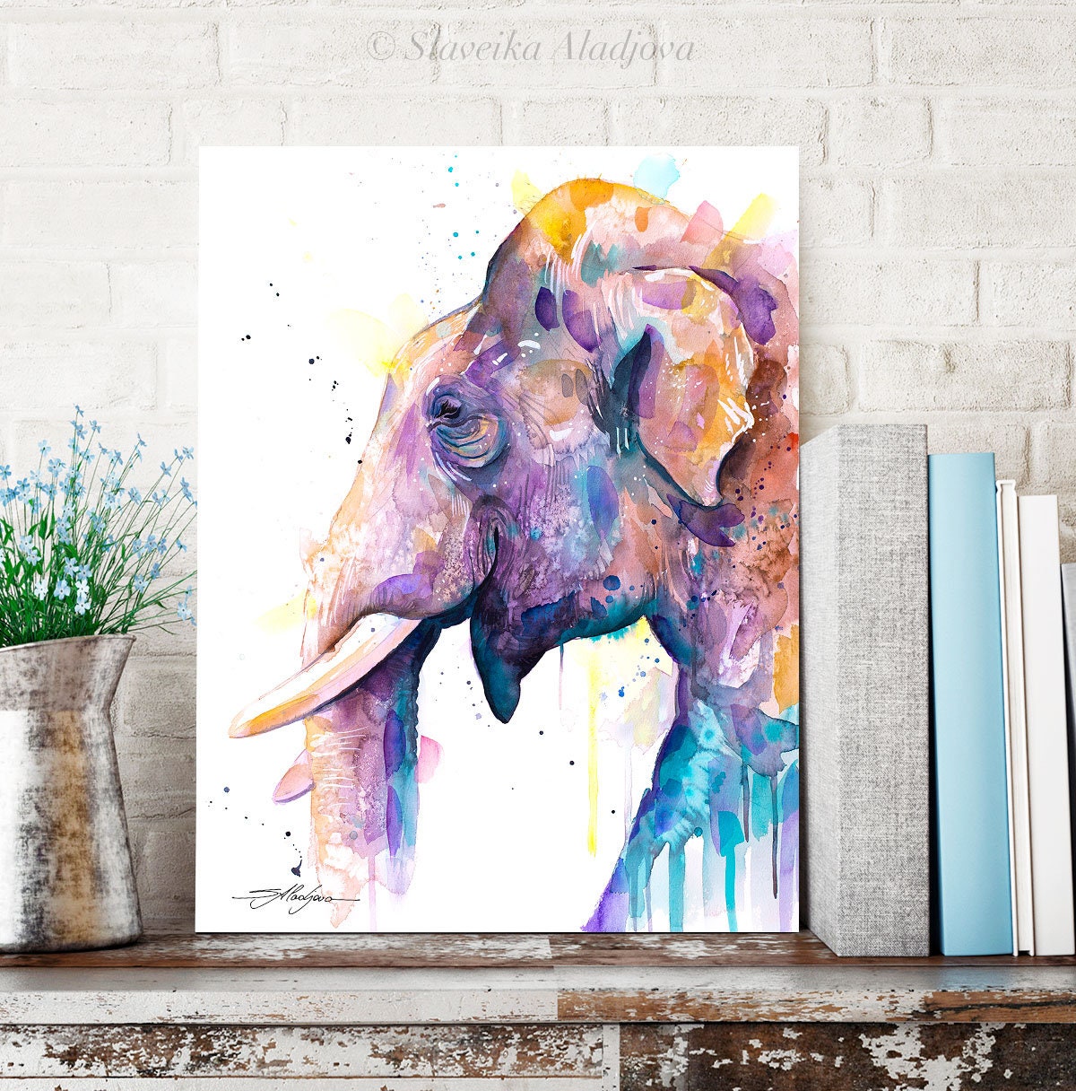 Asian Elephant Drawing Head