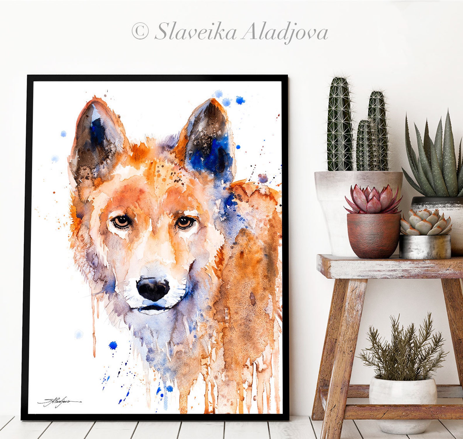 Dingo Watercolor Painting Print by Slaveika Aladjova Art | Etsy