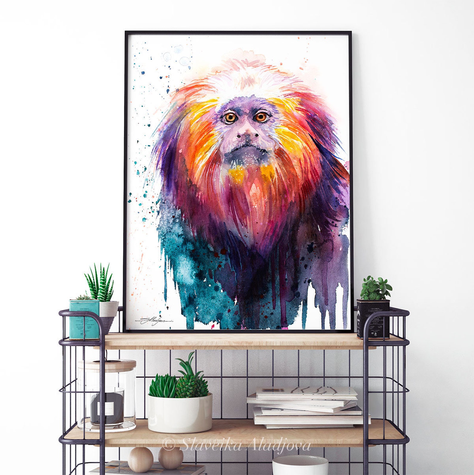 Golden Lion Tamarin Watercolor Painting Print by Slaveika Aladjova, Art ...