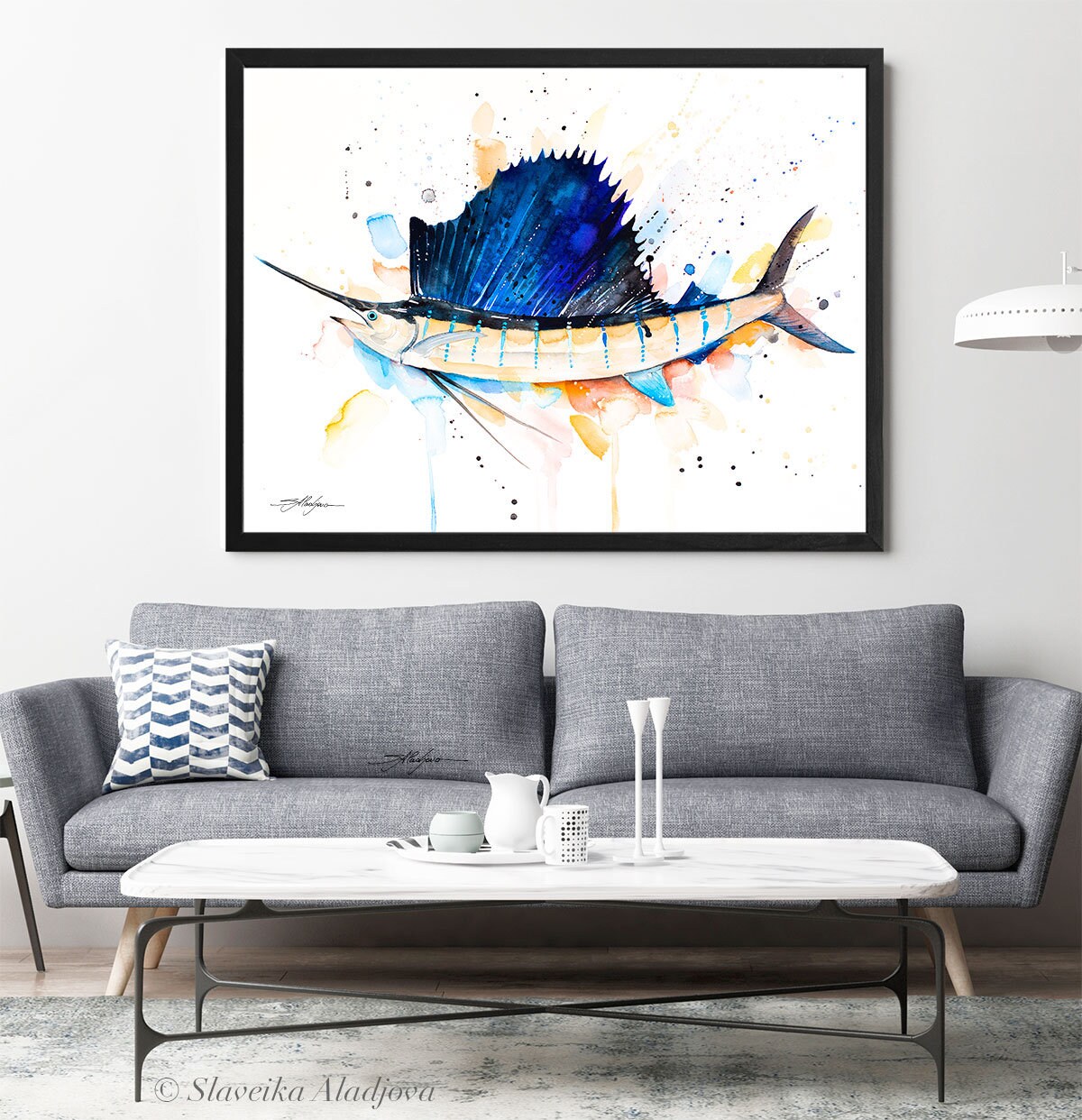 Atlantic Sailfish Limited Edition Watercolor Art Print by Slaveika ...