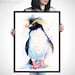 Rockhopper Penguin Watercolor Painting Print by Slaveika - Etsy