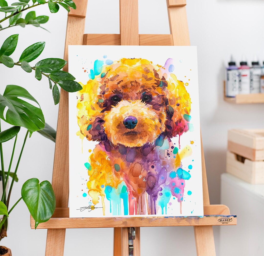 Toy Poodle, Dog Watercolor Painting Print by Slaveika Aladjova, Animal ...