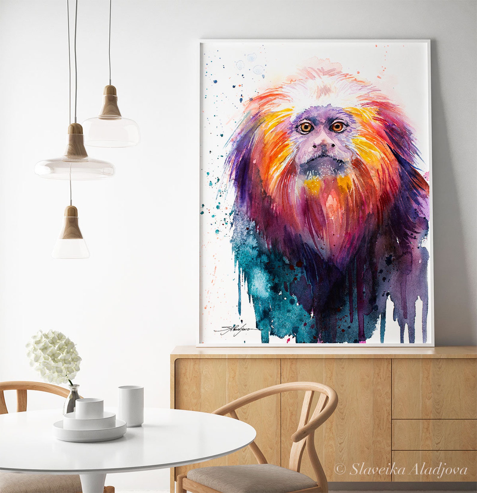 Golden Lion Tamarin Watercolor Painting Print by Slaveika Aladjova, Art ...