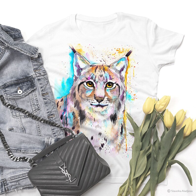 Eurasian lynx T-shirt Unisex T-shirt ring spun Cotton 100% | Etsy