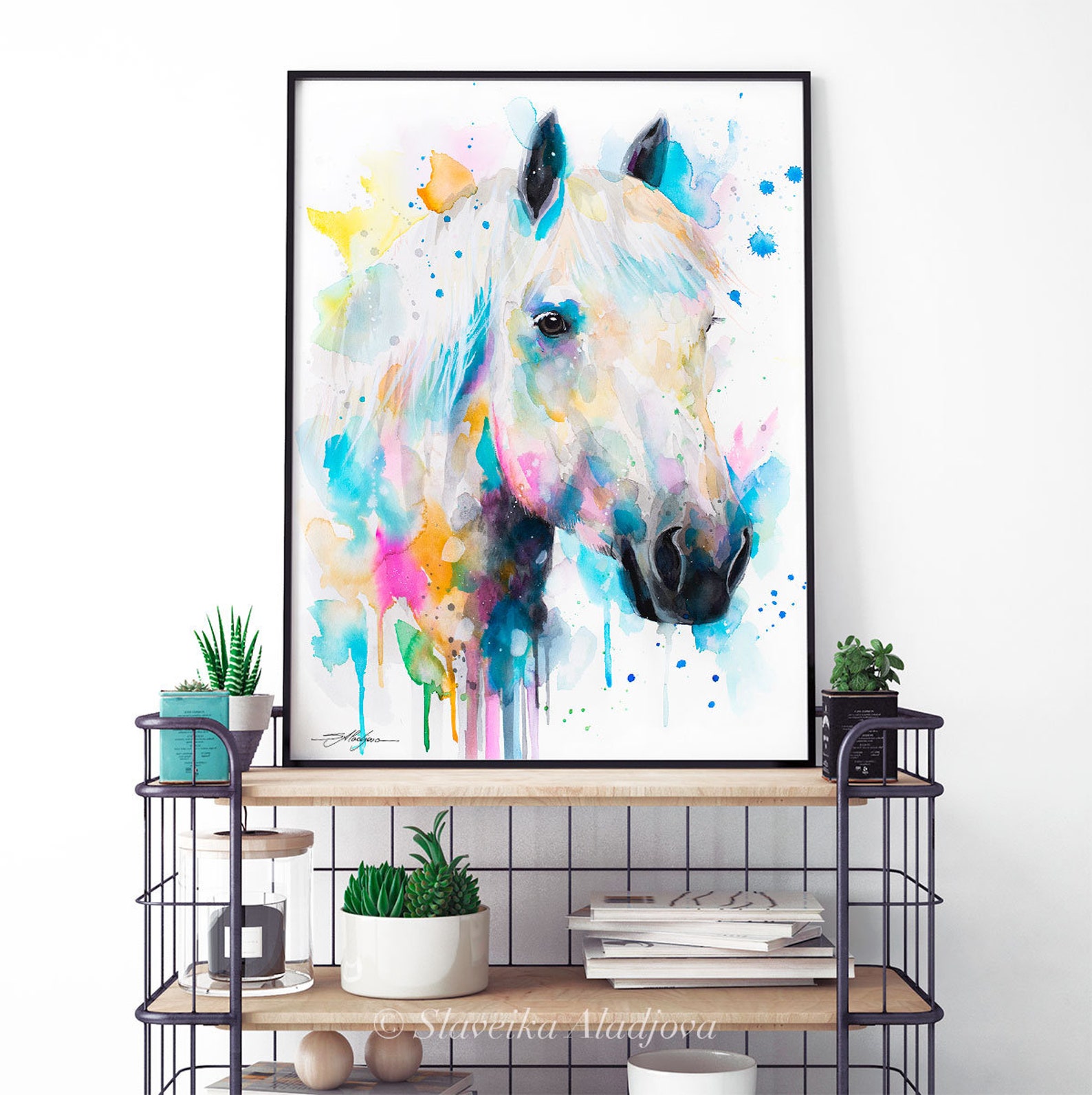 Percheron Horse Watercolor Painting Print by Slaveika | Etsy